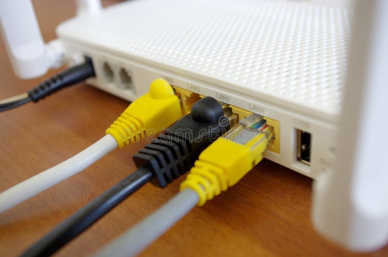 Wireless Internet Router with Connecting Cables, Fiber Optic Internet ...
