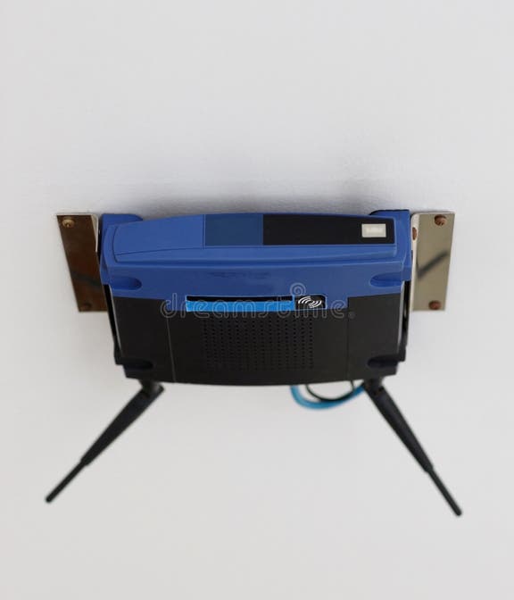 Wireless Internet Router Installed on White Ceiling for Internet ...