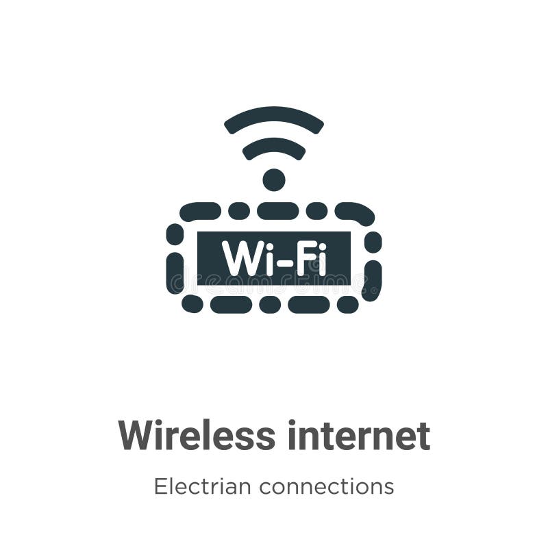 Wireless Internet Connection Vector Icon on White Background. Flat ...