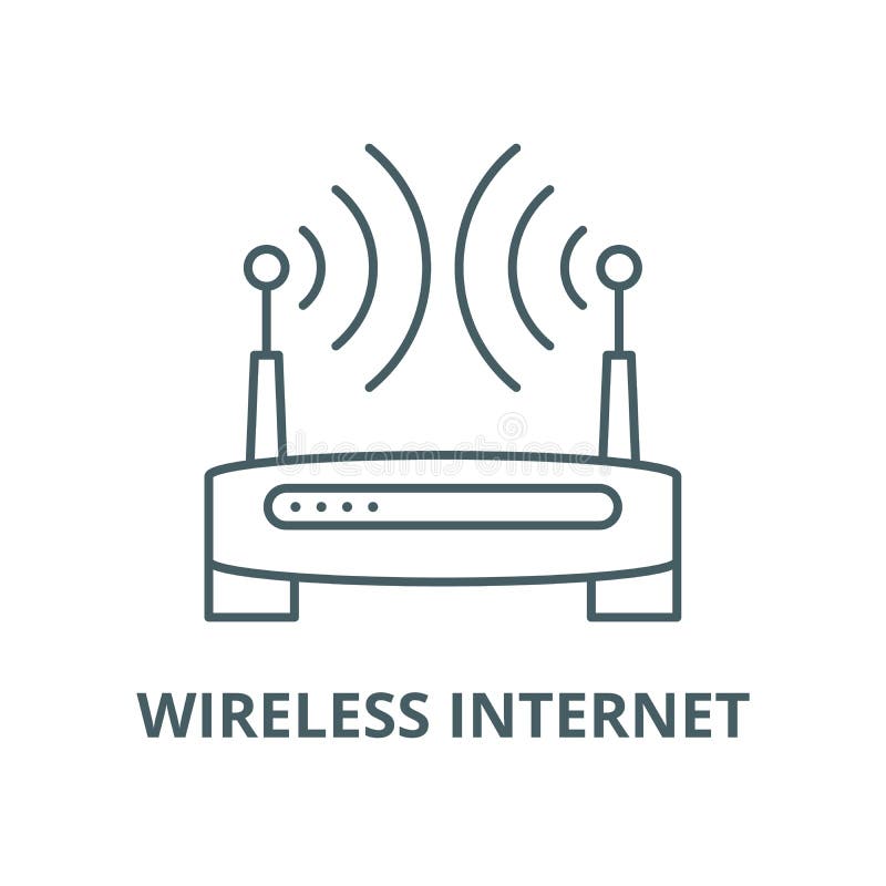 Wireless Internet Vector Line Icon, Linear Concept, Outline Sign ...