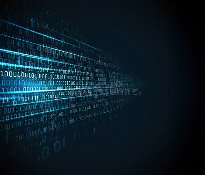 Wireless Internet Wifi Connection Big Data Binary Code Flow Numbers Stock Illustration