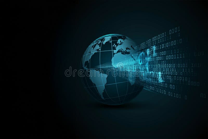Wireless Internet Wifi Connection. Big Data Binary Code Flow Numbers Stock Illustration ...
