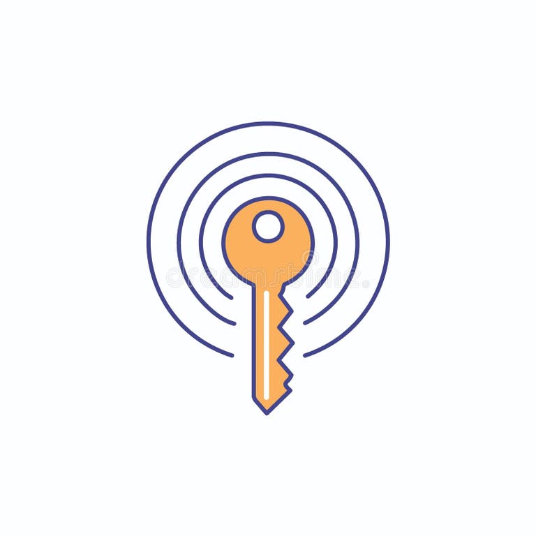 Wireless Key Icon. Modern Icon of a Wireless Key, Representing Secure ...