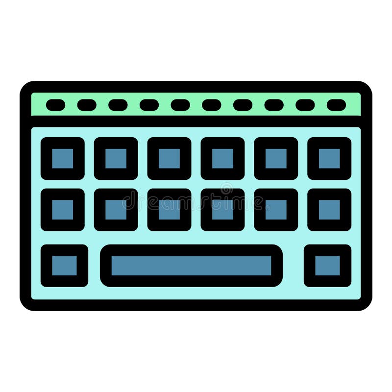 Wireless Keyboard Icon Color Outline Vector Stock Vector - Illustration ...