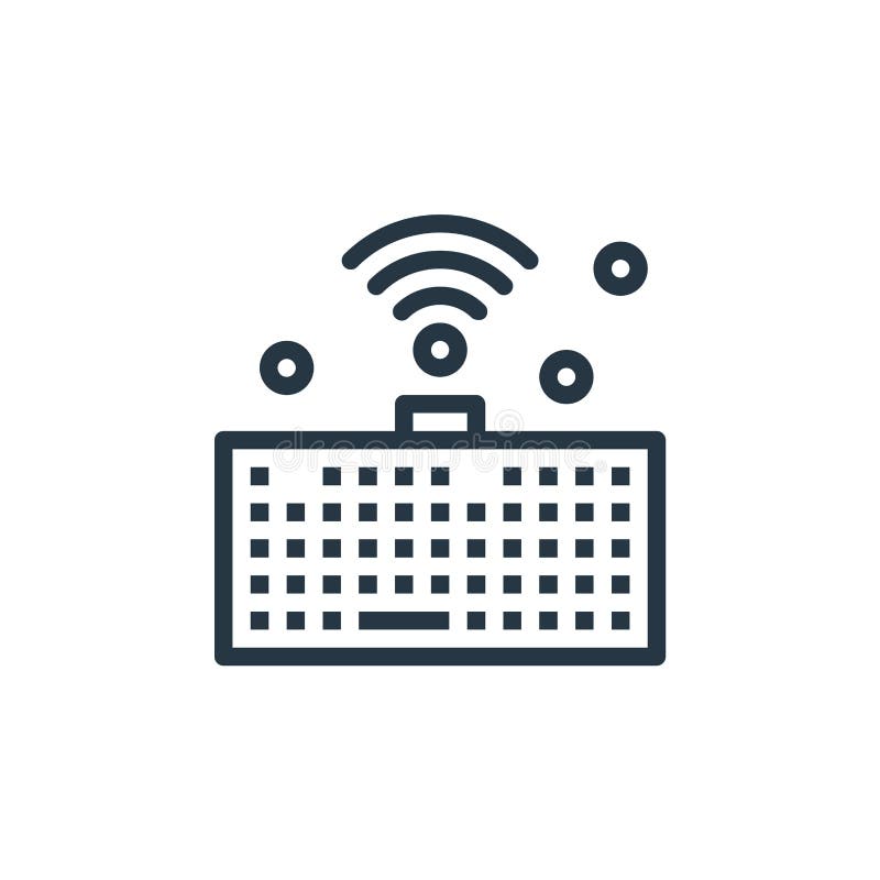Wireless Keyboard Icon Vector from Hardware Network Concept. Thin Line ...