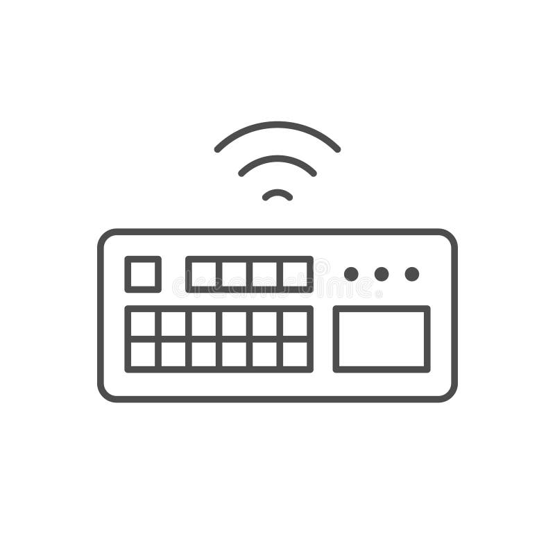 Wireless Keyboard Line Outline Icon Stock Vector - Illustration of ...