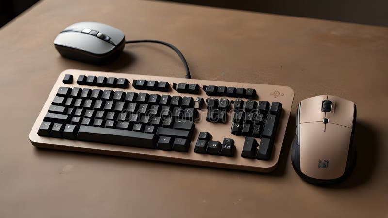 Wireless Keyboard in Mocha Mousse Paired with a Matching Mouse Stock ...