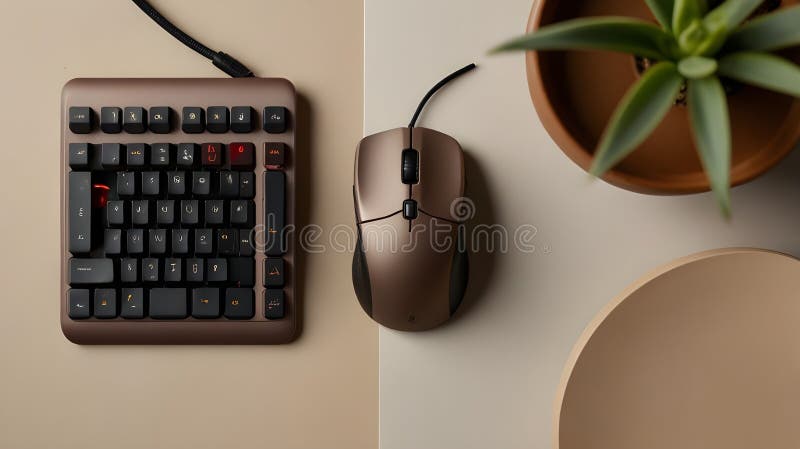 Wireless Keyboard in Mocha Mousse Paired with a Matching Mouse Stock ...
