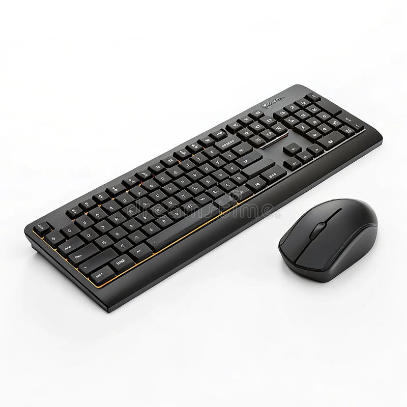 Wireless Keyboard and Mouse Combo White Background Stock Illustration ...