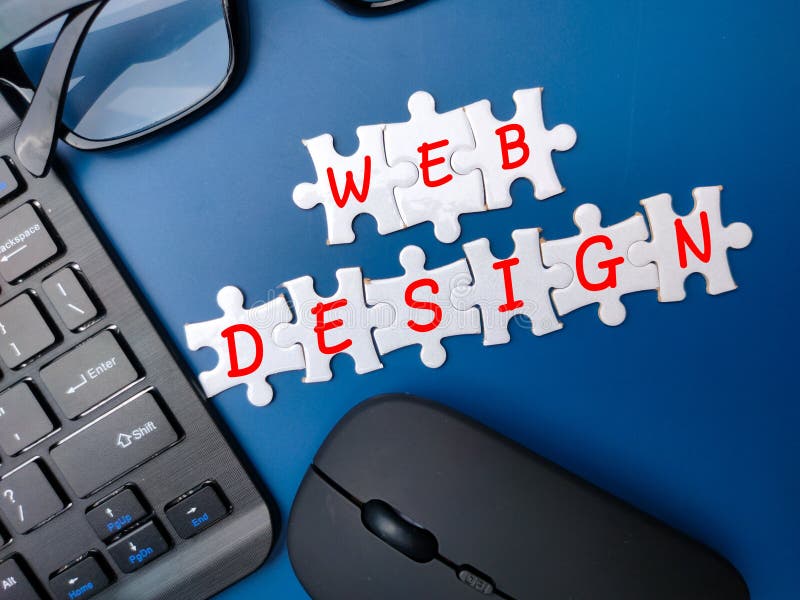 The Word WEB DESIGN on a Blue Background. Stock Image - Image of ...