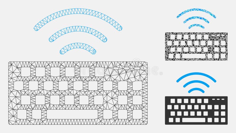 Wireless Keyboard Vector Mesh 2D Model and Triangle Mosaic Icon Stock ...