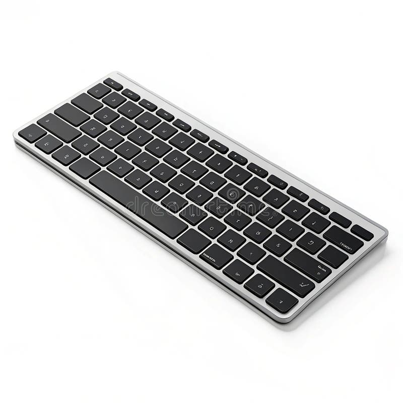 Wireless Keyboard on White Background Stock Illustration - Illustration ...