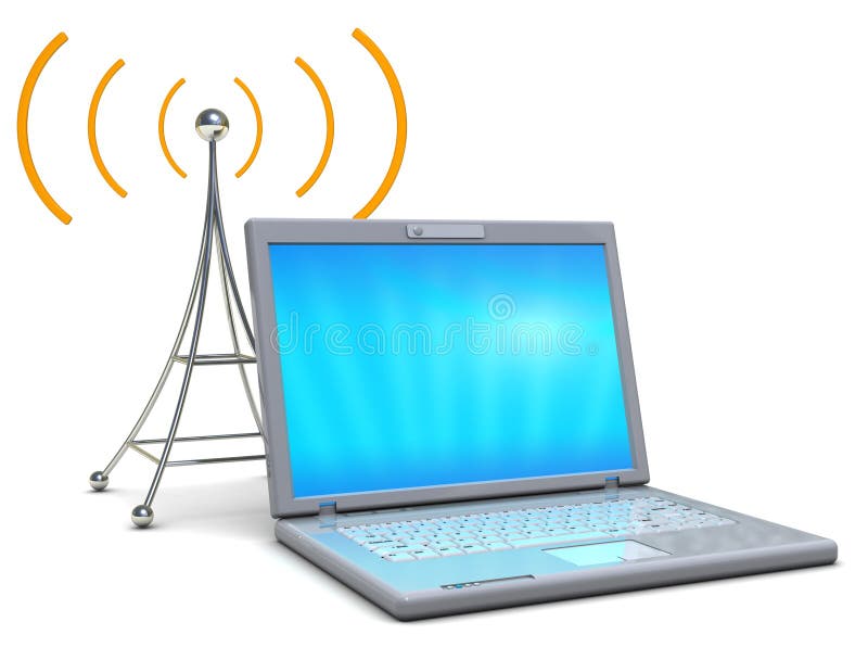 Wireless laptop stock illustration. Illustration of laptop - 14429720