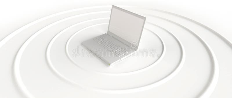 Wireless Laptop Sending WI-FI Signal Stock Illustration - Illustration ...