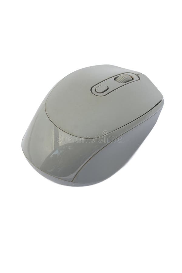Wireless Light Gray Mouse with Scroll Wheel Isolated on White ...