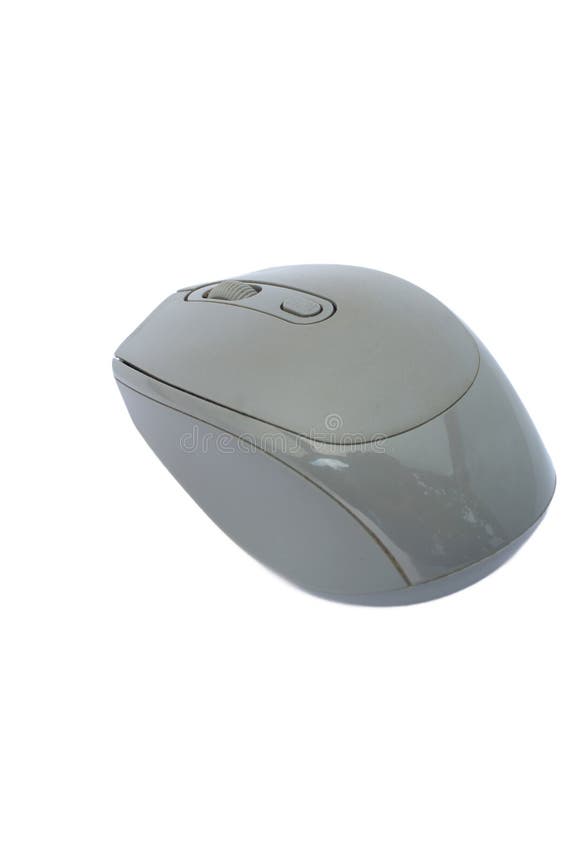 Wireless Light Gray Mouse with Scroll Wheel Isolated on White ...