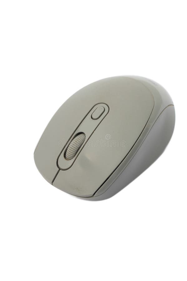 Wireless Light Gray Mouse with Scroll Wheel Isolated on White Background Stock Image - Image of ...
