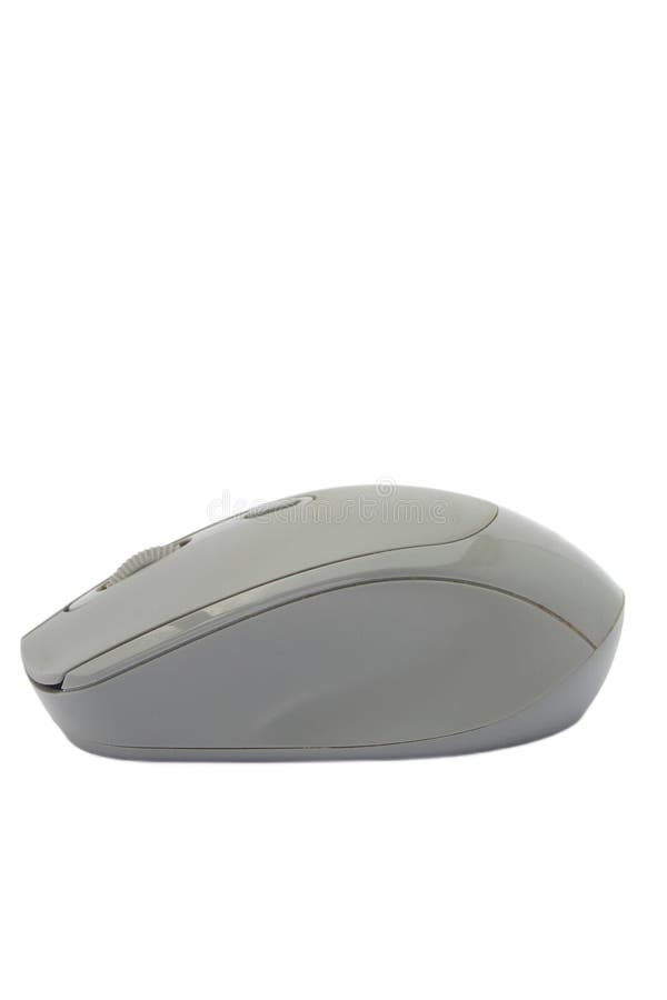 Wireless Light Gray Mouse with Scroll Wheel Isolated on White ...