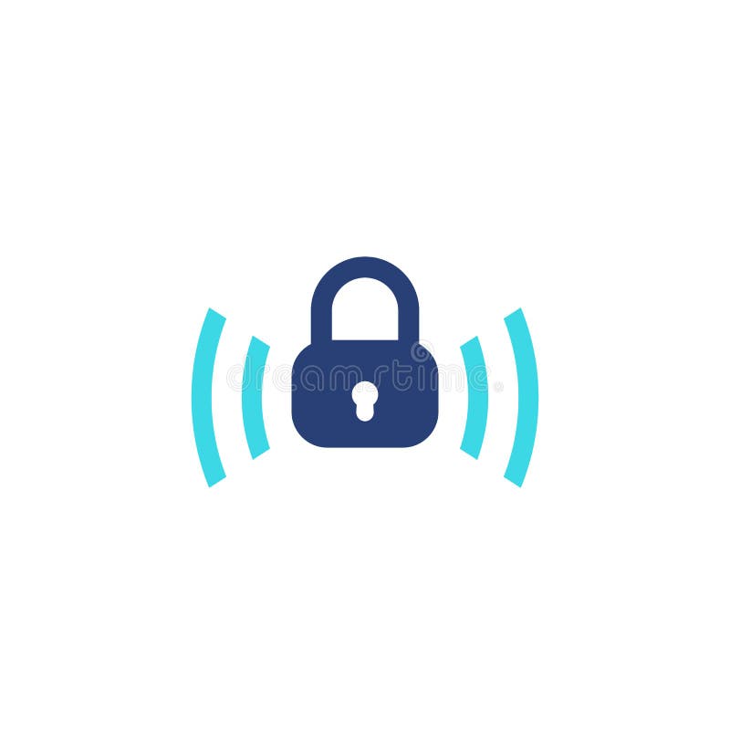Wireless Lock Icon on White Stock Vector - Illustration of mobile ...