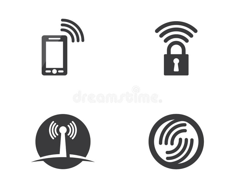 Wireless Logo Template stock vector. Illustration of mobile - 104407377