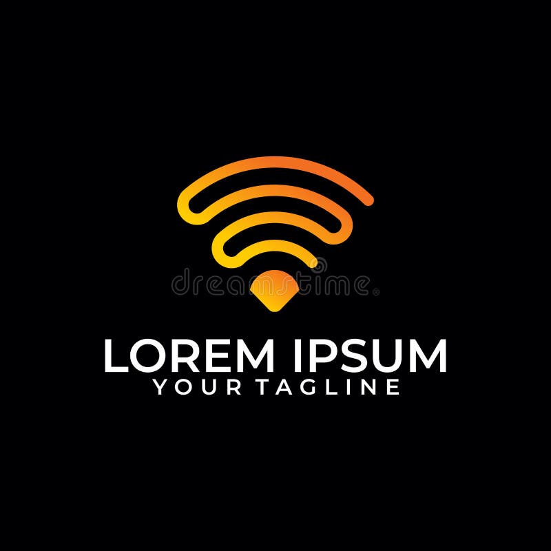 Wireless Logo Vector Design Template Stock Vector - Illustration of ...