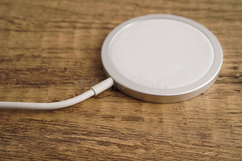 Wireless Magnetic Charger, Modern Equipment for Mobile Phone Stock ...