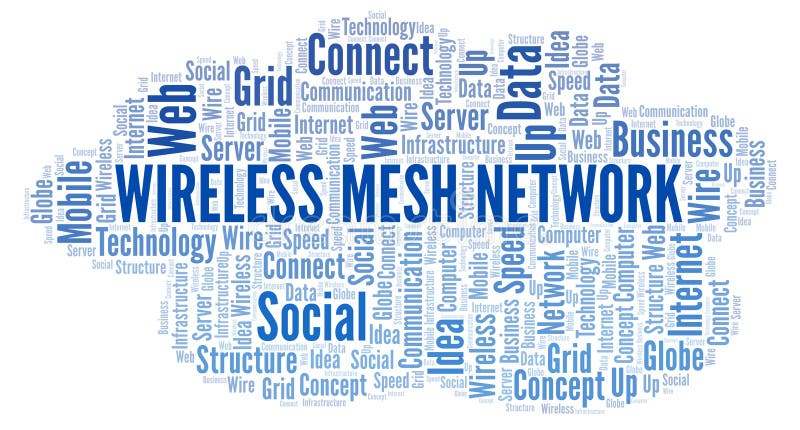 Wireless Mesh Network Word Cloud. Stock Illustration - Illustration of ...