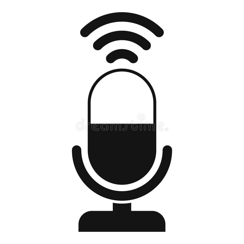 Wireless Microphone Icon Representing Audio Recording and Broadcasting ...