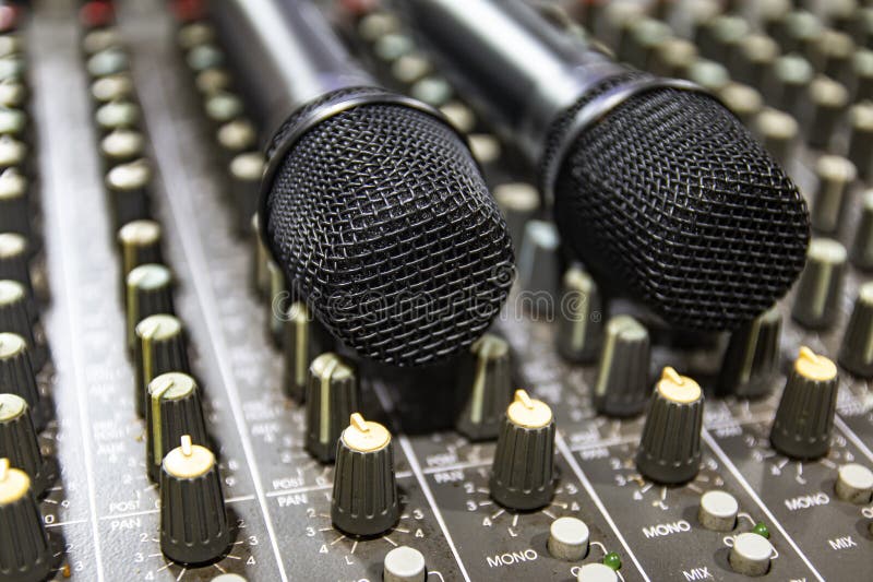 In the Control Room Audio System. Stock Photo - Image of amplifiers ...