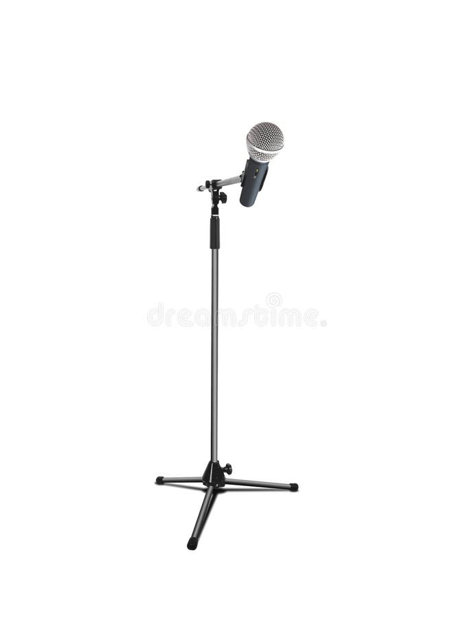 Wireless Microphone Standing Over White Stock Image - Image of mike ...