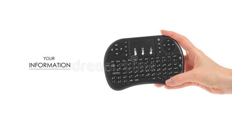 Wireless Mini Keyboard in Hand Pattern Stock Image - Image of button ...
