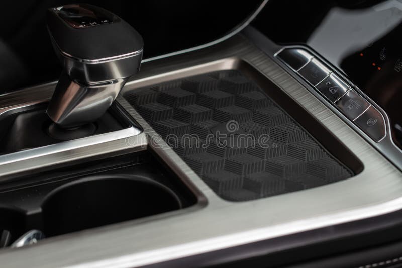 Wireless Mobile Charger in the Modern Car. Stock Photo - Image of ...