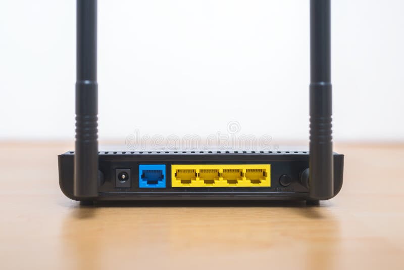 Wireless Modem Router with Cable Connecting Stock Image - Image of ...