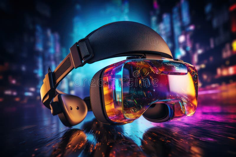 Wireless Modern Virtual Reality Headset AI Generated Stock Image ...