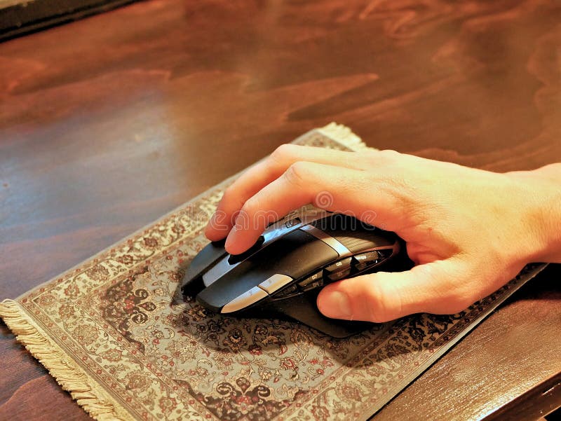 Hand Clicking Computer Mouse Stock Image - Image of internet, mouse ...