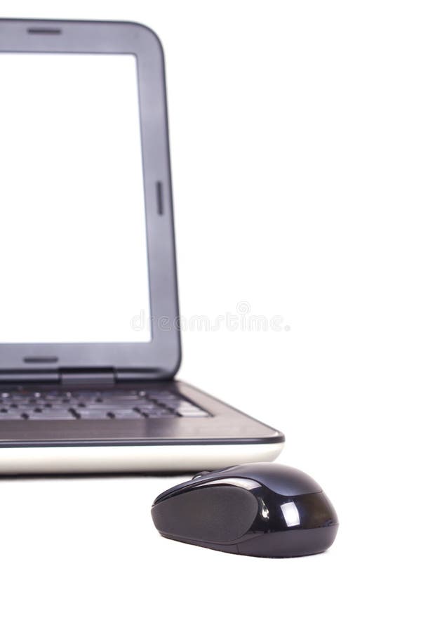 Wireless Mouse Facing a Laptop. Stock Photo - Image of communications ...