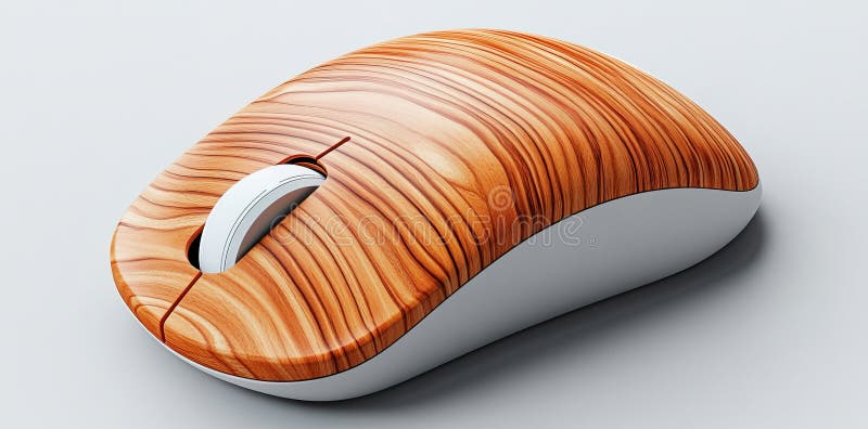 The Wireless Mouse Features a Modern Wood Finish Design, Combining ...