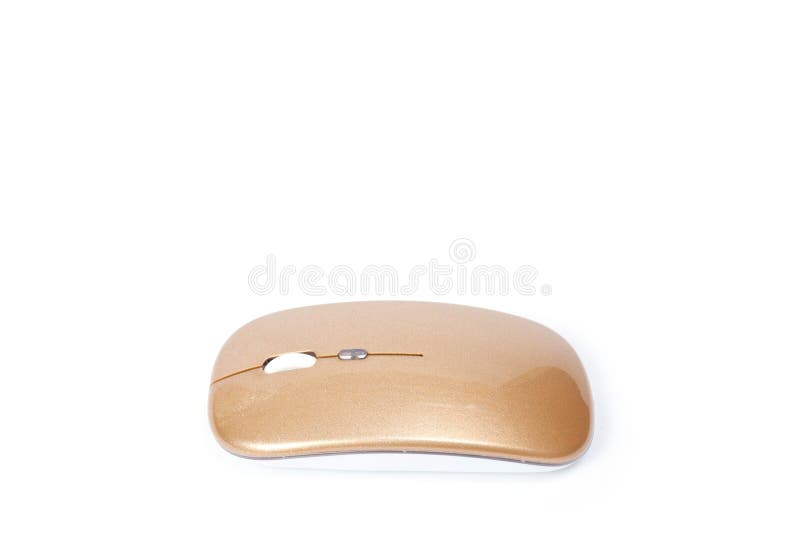 Wireless Mouse of Golden Color for a Computer or Laptop Stock Photo ...