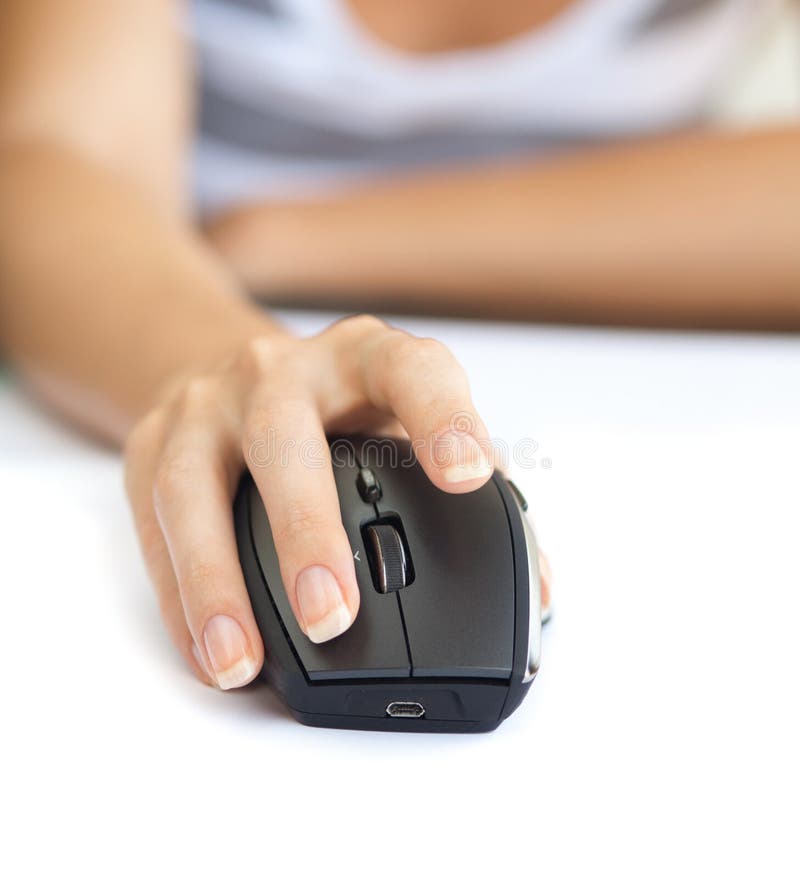 Wireless mouse with hand stock photo. Image of wireless - 24705424