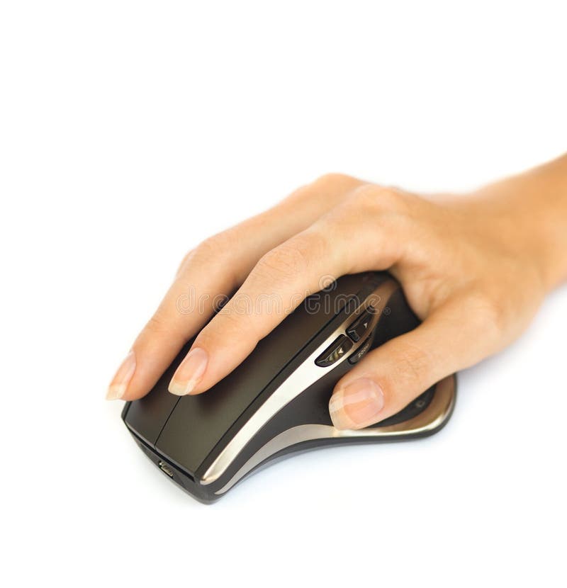 Wireless mouse with hand stock photo. Image of middle - 25183128