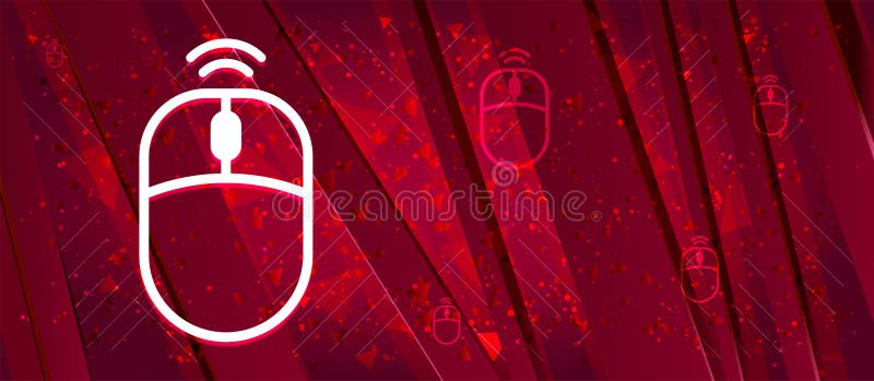 Wireless Mouse Icon Abstract Design Bright Red Banner Background Stock ...