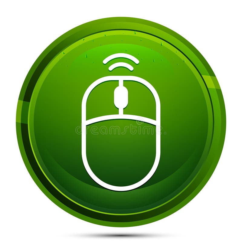 Wireless Mouse Icon Glassy Green Round Button Illustration Stock Vector ...