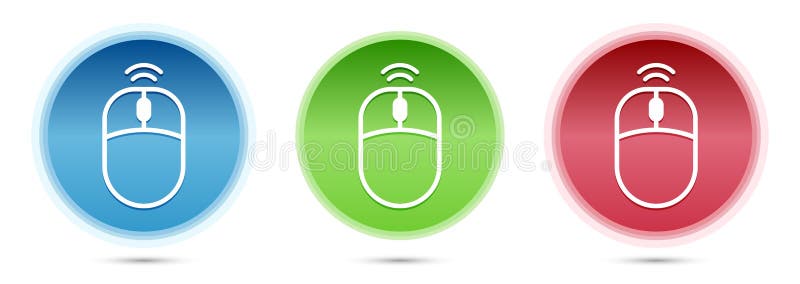 Wireless Mouse Icon Glass Round Buttons Set Illustration Stock Vector ...