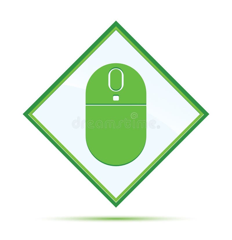 Wireless Mouse Icon Modern Abstract Green Diamond Button Stock ...