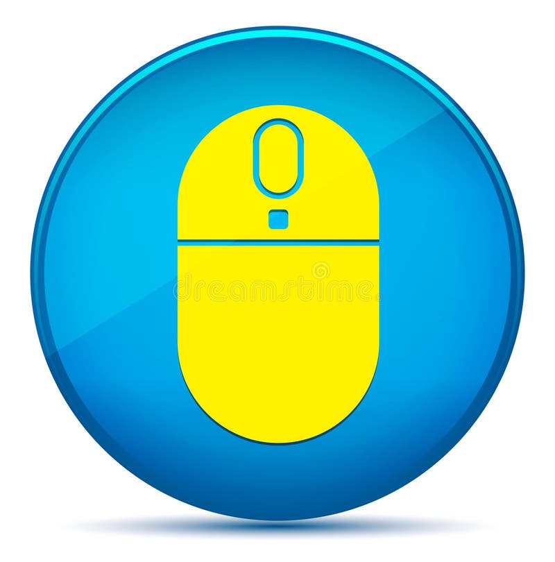 Wireless Mouse Icon Modern Flat Cyan Blue Round Button Stock ...