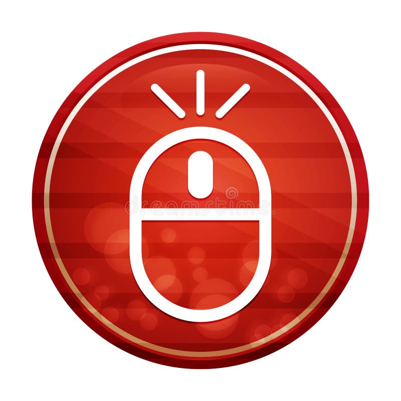 Wireless Mouse Icon Realistic Diagonal Motion Red Round Button ...
