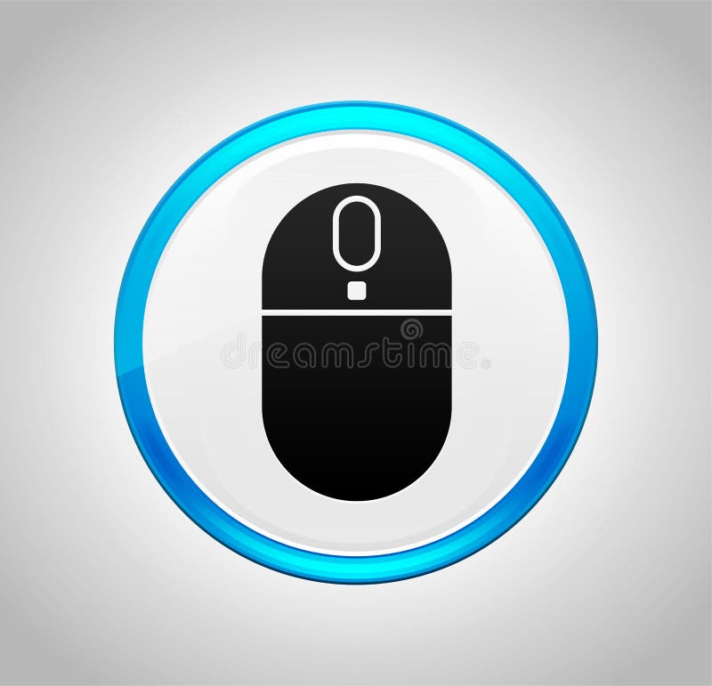 Wireless Mouse Icon Round Blue Push Button Stock Illustration ...
