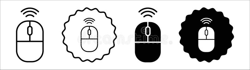 Wireless Mouse Icon Symbol Set Collection. Wireless Mouse Simple Vector ...