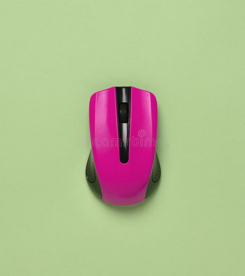 Wireless Mouse on a Blue Pastel Background. Top View, M Stock Photo ...