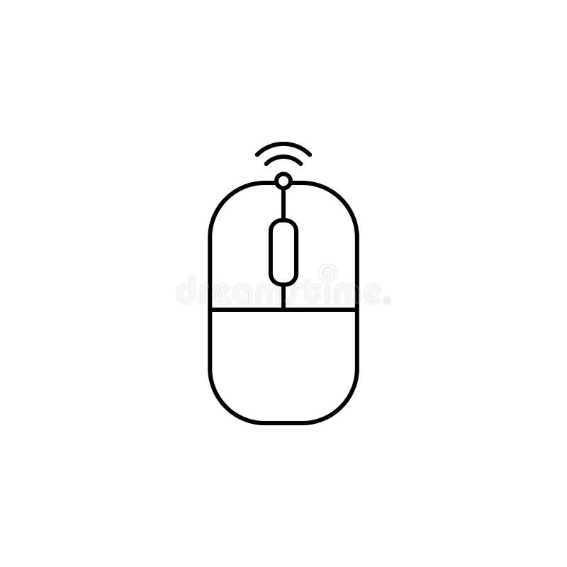 Wireless Mouse Line. Element of Computer Parts for Mobile Concept and ...